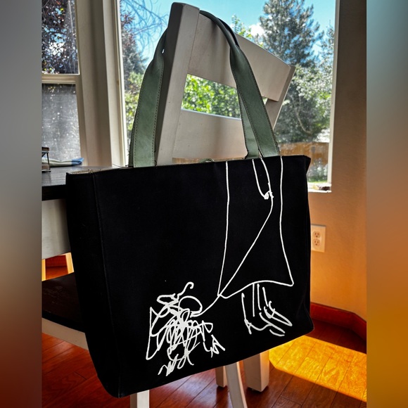 kate spade | Bags | Kate Spade Maira Kalman Tote Handbag Black Canvas ...